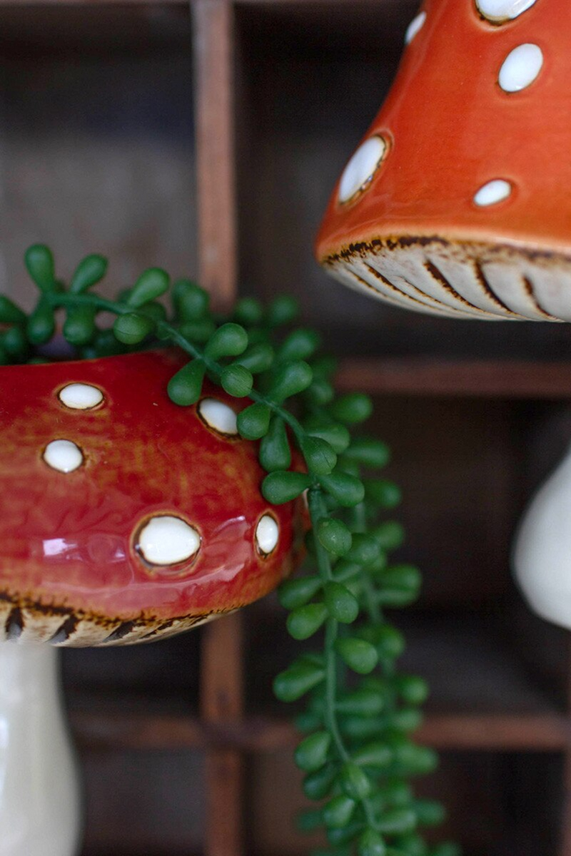 Kalalou Ceramic Toadstool Wall Planters Set/2 – A Colorful Farmhouse
