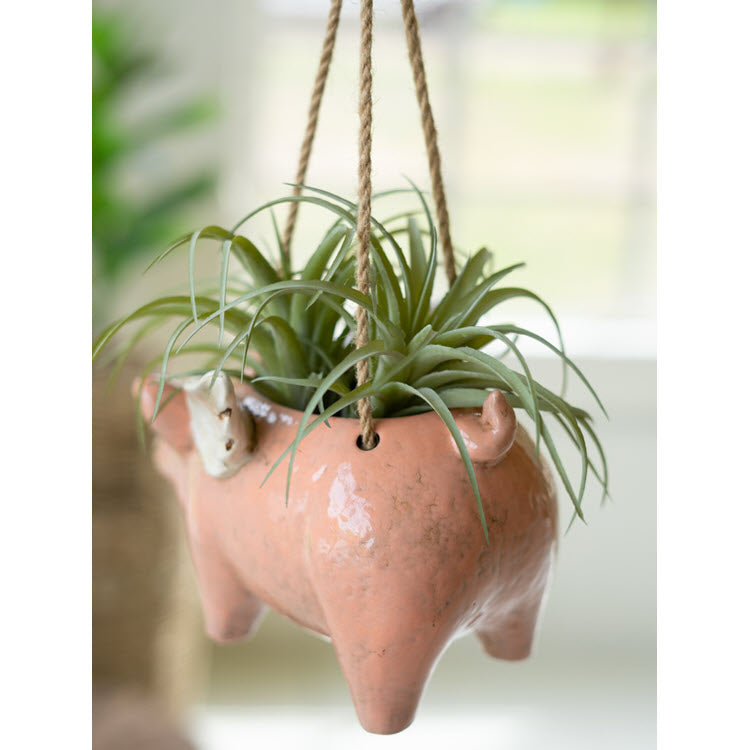 Kalalou Ceramic Hanging Flying Pig Planters Box/2 – A Colorful Farmhouse