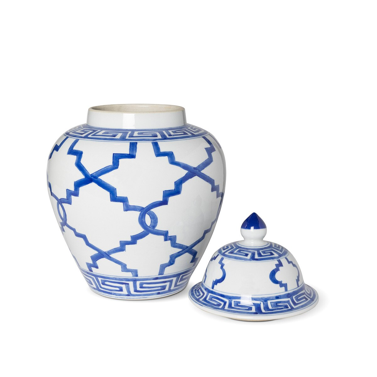 Park Hill Imperial Ceramic Ginger Jar Greek Key Blue – A Colorful Farmhouse
