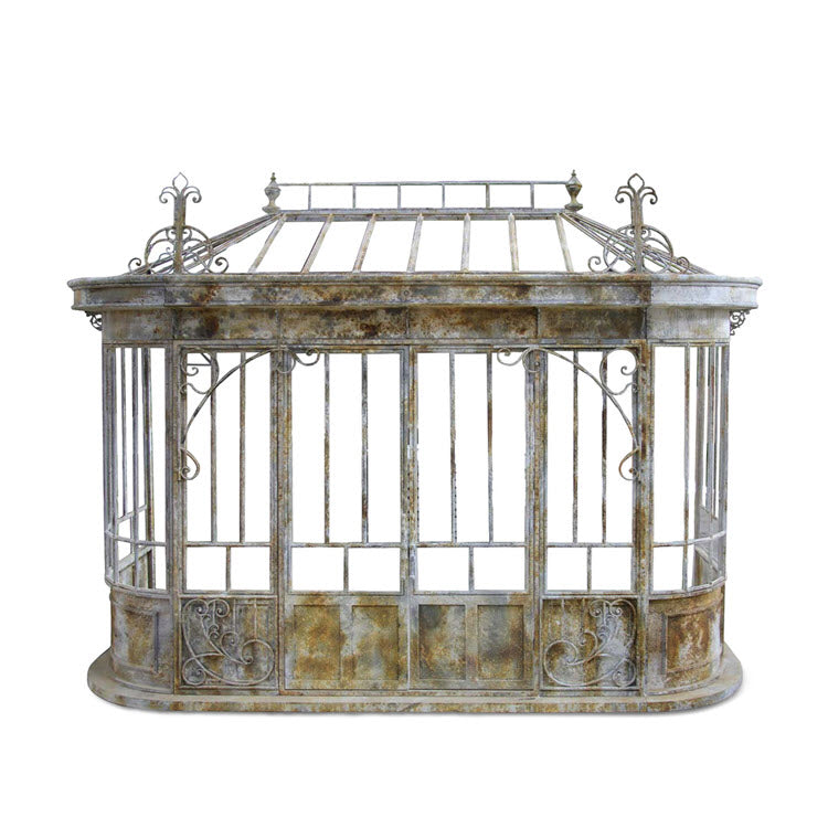 Park Hill Aged Metal Conservatory Facade Framework – A Colorful Farmhouse