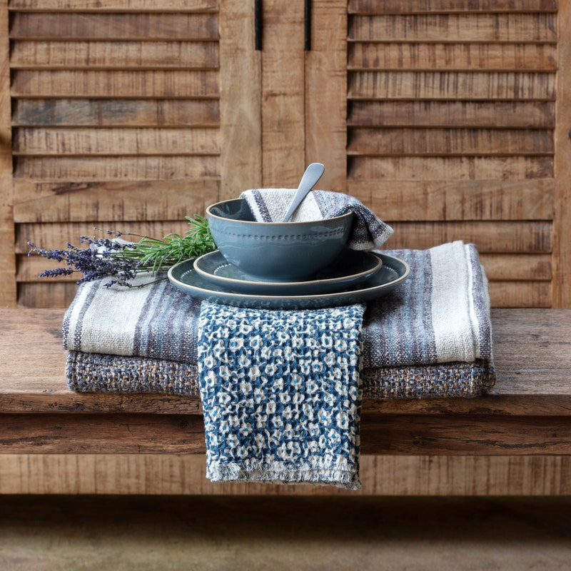 Porch View Home Cornflower Striped Blanket 54 x 66 – A Colorful Farmhouse